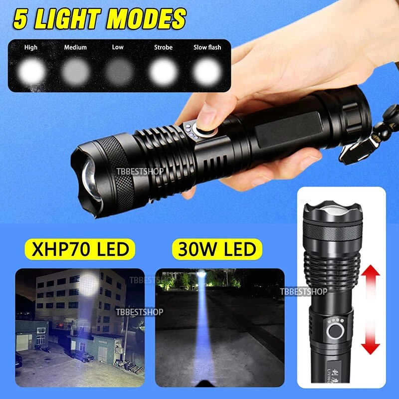 👍5500W Long Distance Laser Flashlight White laser LED Flashlight Super ...