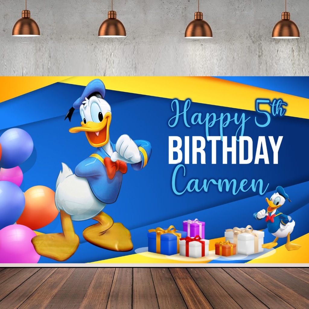 [SINGAPORE SELLER] Donald Duck Birthday Banner / Birthday Backdrop ...