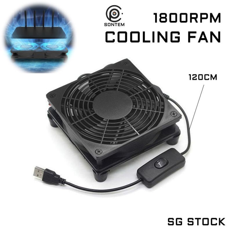 {SG Seller} 1800RPM USB Cooling Fan Router Fan 120mm Fan for TV Box ...