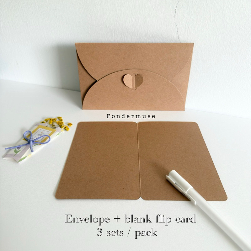 [SG stocks]3 sets / lot Good quality Kraft paper flip card with 3D ...