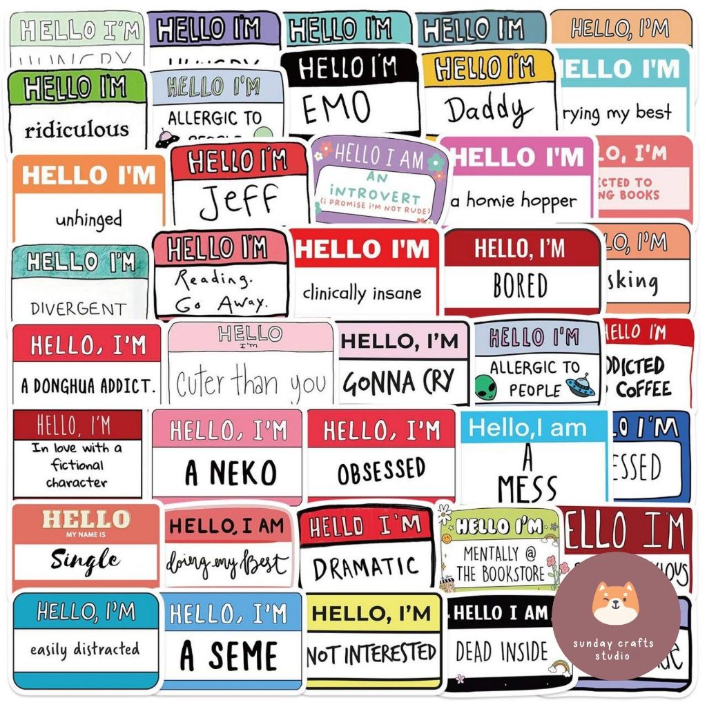 [SG] ️ 50pcs Hello I am Stickers/ Funny Memes | Shopee Singapore