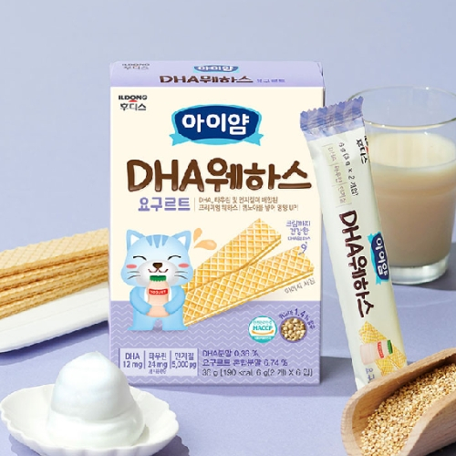 [Ildong Foodis] Agimeal Yumyum Colostrum Wafer DHA(yogurt) 36g 아기밀 ...