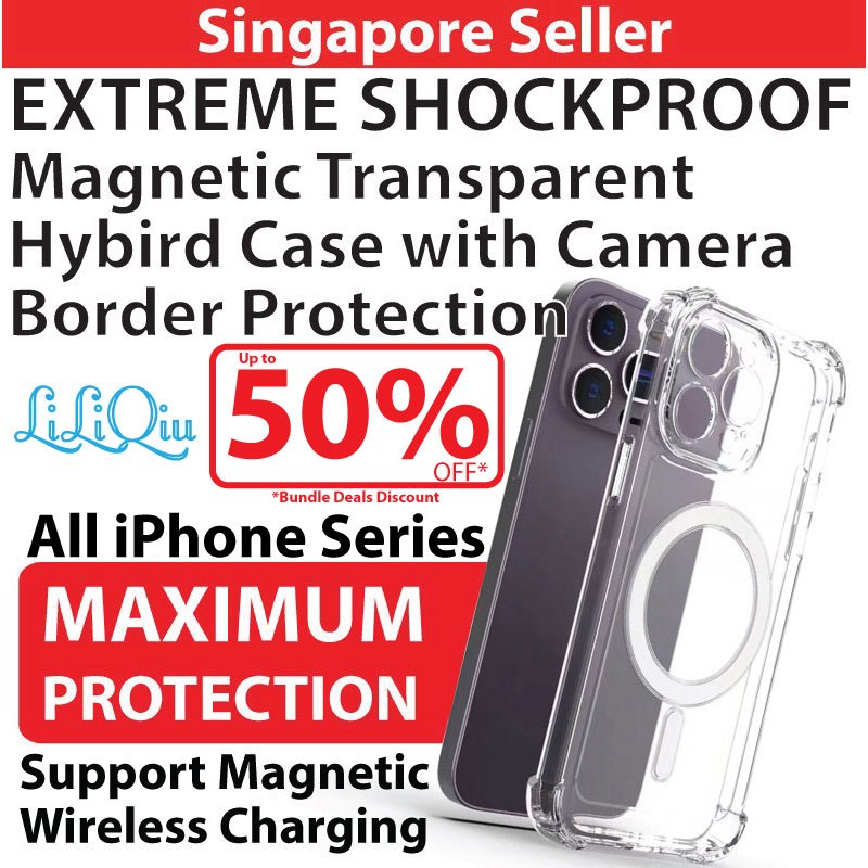 🔥🇸🇬 LiLiQiu EXTREME SHOCKPROOF Magnetic Wireless Charging Transparent ...