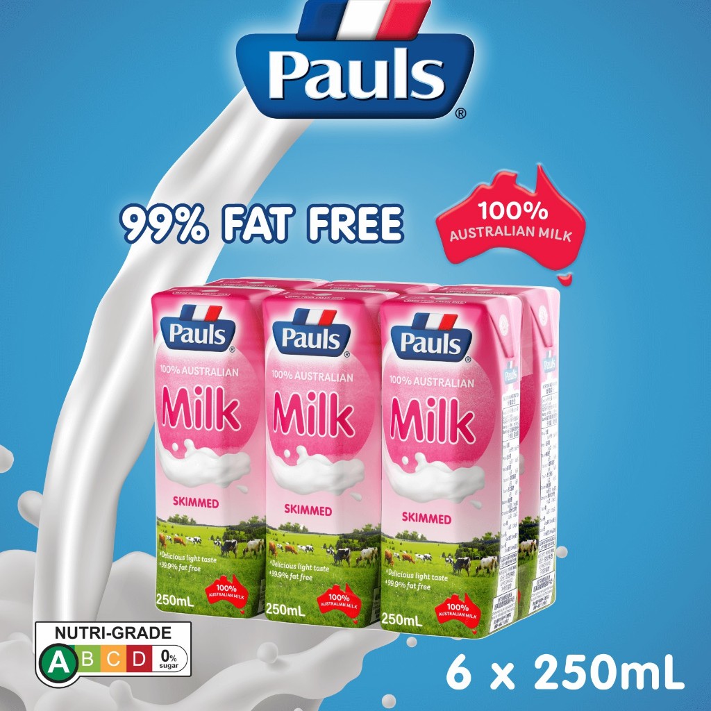 Pauls UHT Skimmed Milk (6 x 250ml) | Shopee Singapore