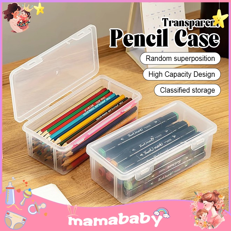 Large Capacity Waterproof Transparent Stationery Box/Marker Sketch Pen ...
