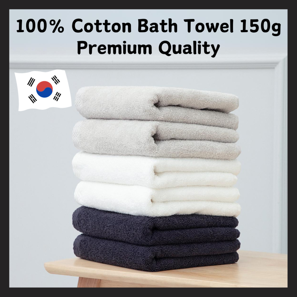 100% Cotton Bath Towel 150g Premium Quality / From Korea | Shopee Singapore
