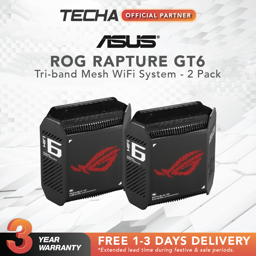 ASUS ROG Rapture GT6 Tri-band Mesh WiFi System (2 -PACK) | Shopee Singapore