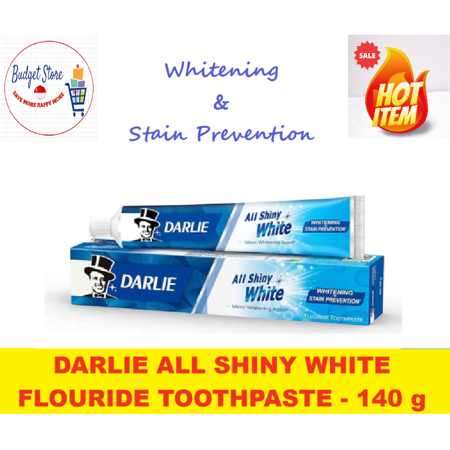 Darlie All Shiny White Whitening & Stain Prevention Flouride Toothpaste ...
