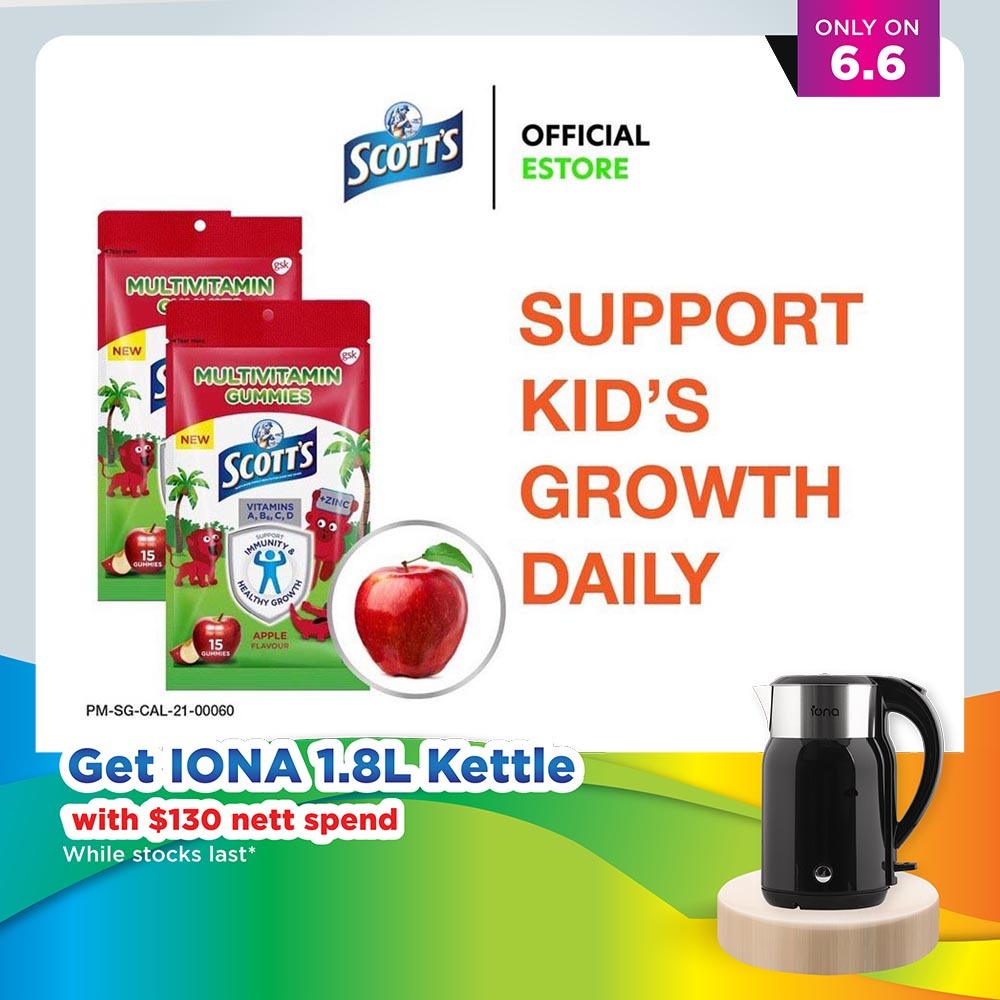 [2 Packs] SCOTT'S Multivitamin Gummies for Kids, Vitamin A, B6, C, D ...