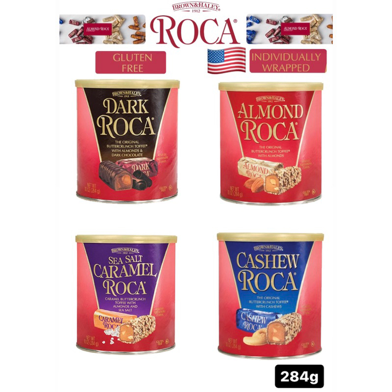 ROCA Brown & Haley Almond ASSORTED DARK ROCA Canister, Buttercrunch ...
