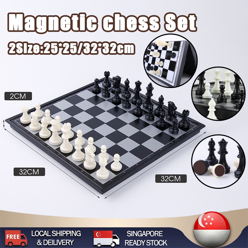 【READY STOCK】Magnetic Chess Set Foldable Chess Board International ...