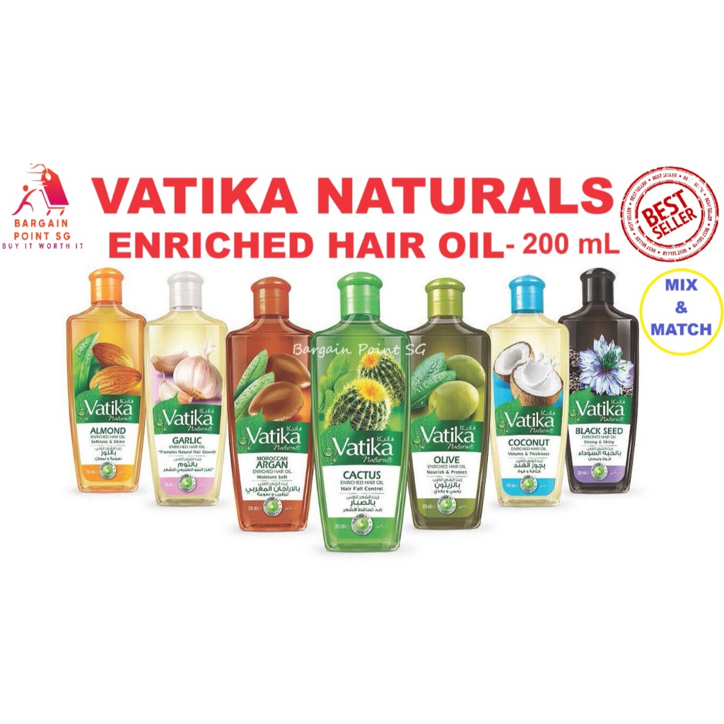 Vatika Naturals Enriched Hair Oil - 200 mL (Mix & Match) | Shopee Singapore