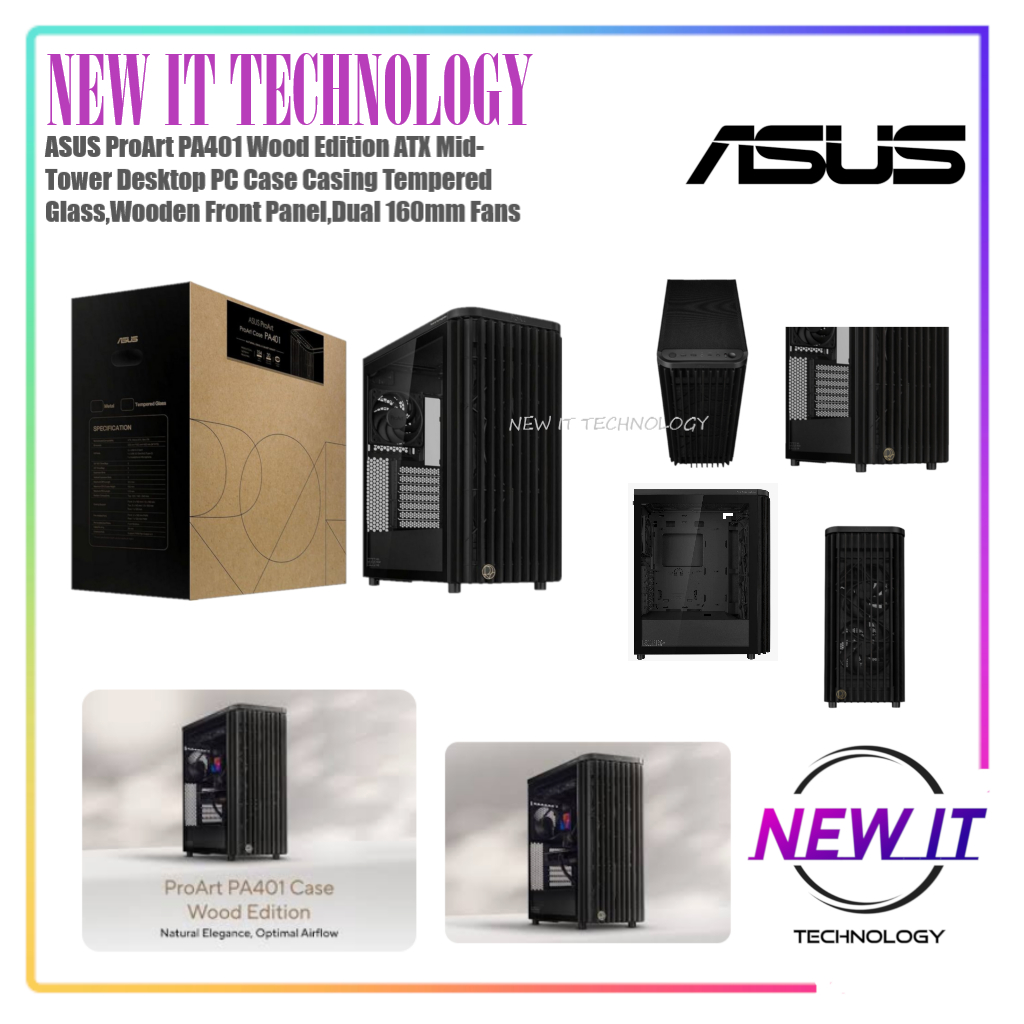 ASUS ProArt PA401 Wood Edition ATX Mid-Tower Case – Tempered Glass, FSC ...