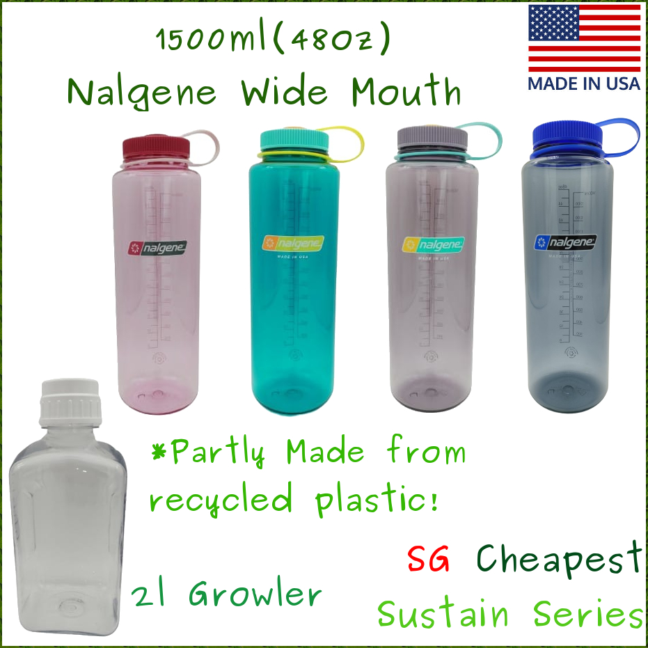 Nalgene 1.5l Wide Mouth Water Bottles 1500ml (48oz) USA made ...