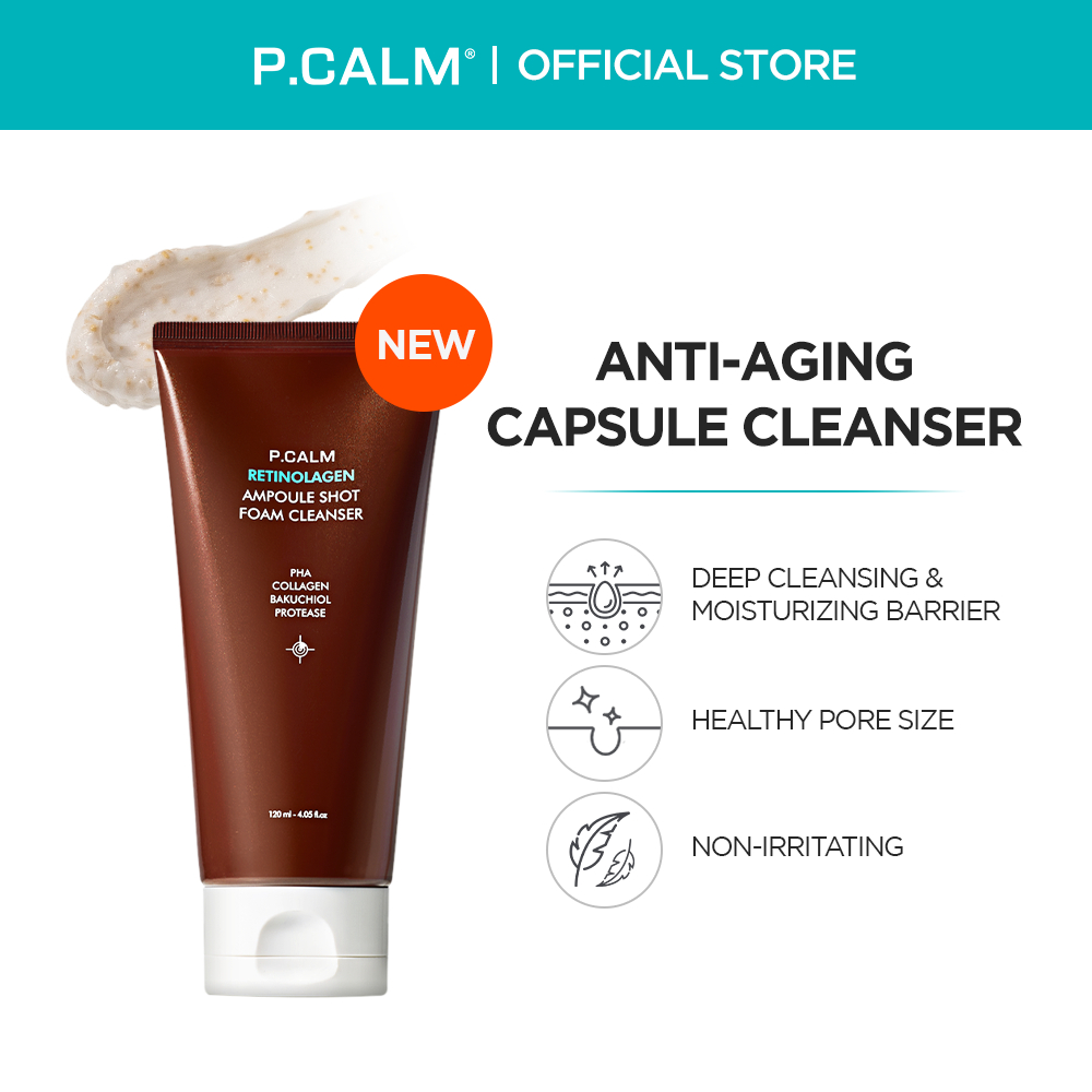 [P.CALM] Retinolagen Ampoule Shot Foam Cleanser 120ml | Shopee Singapore