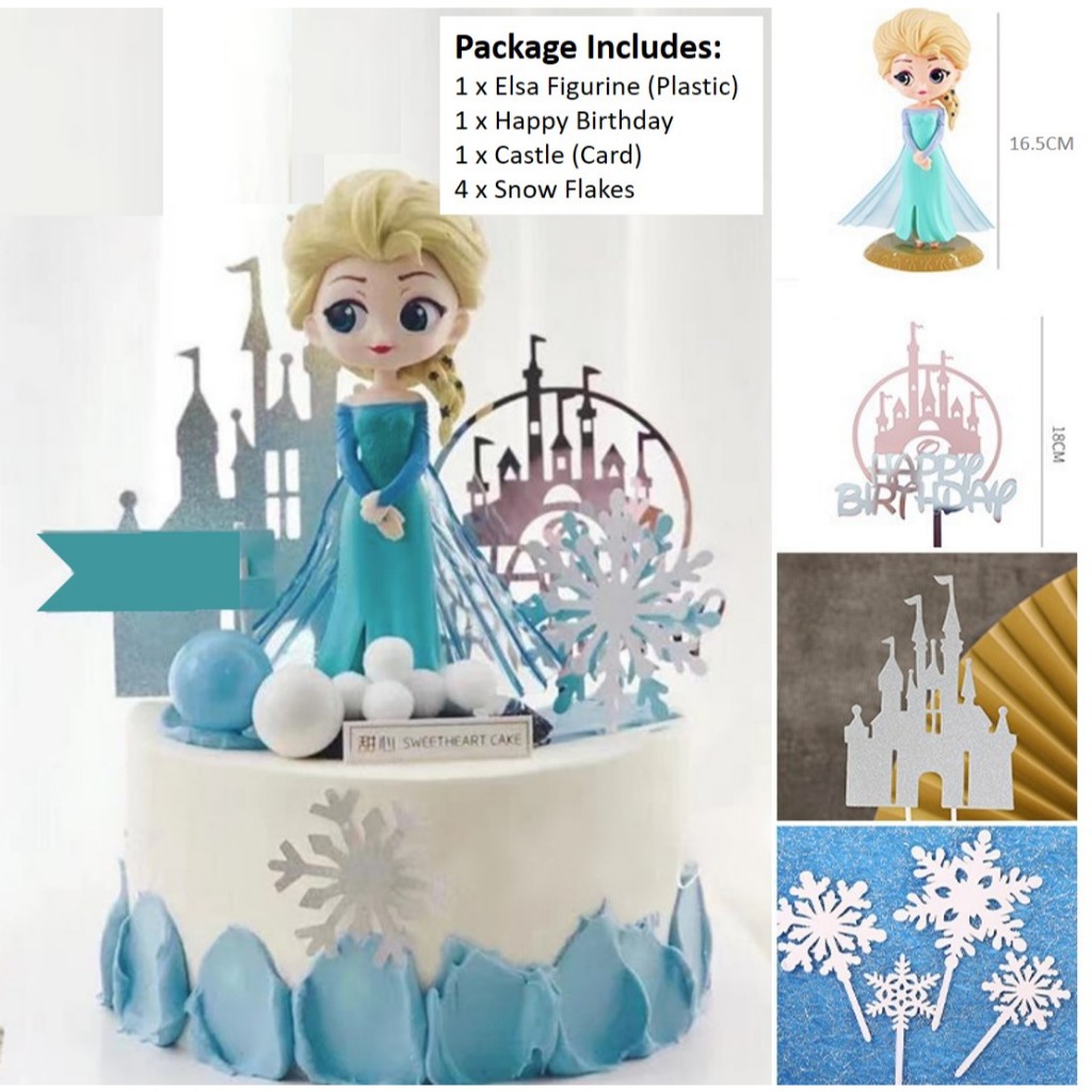 Cake Topper Elsa Cake Topper Figure Cake Topper Decoration Happy ...