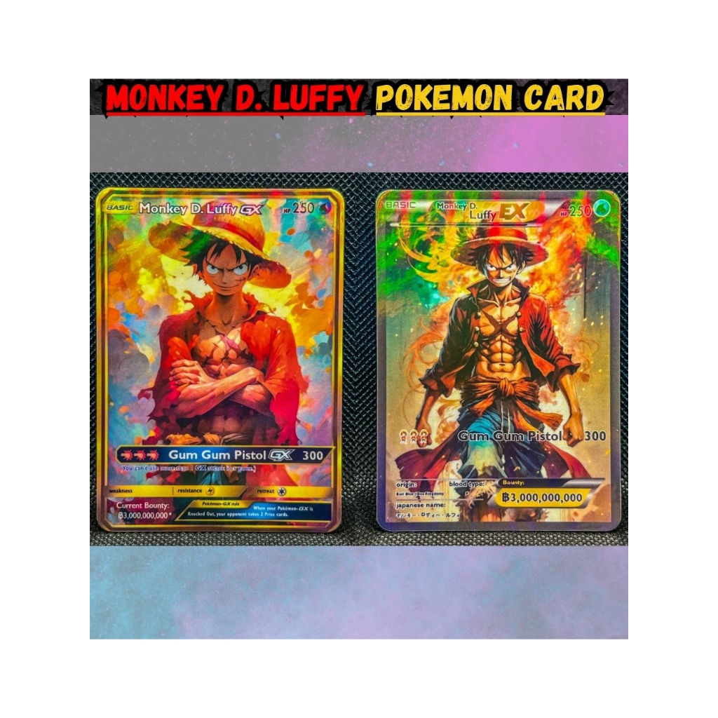 One Piece: Monkey D. Luffy Pokemon Holographic Cards | Shopee Singapore
