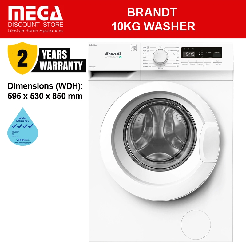 [PRE-ORDER: ETA END NOV] BRANDT WFBS14QWA 10KG FRONT LOAD WASHER (4 ...