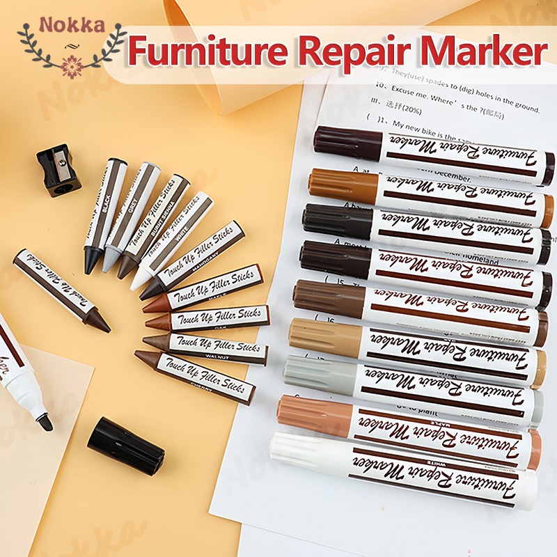【SG】Wood Furniture Repair Marker Kit Furniture Touch Up Marker Scratch ...