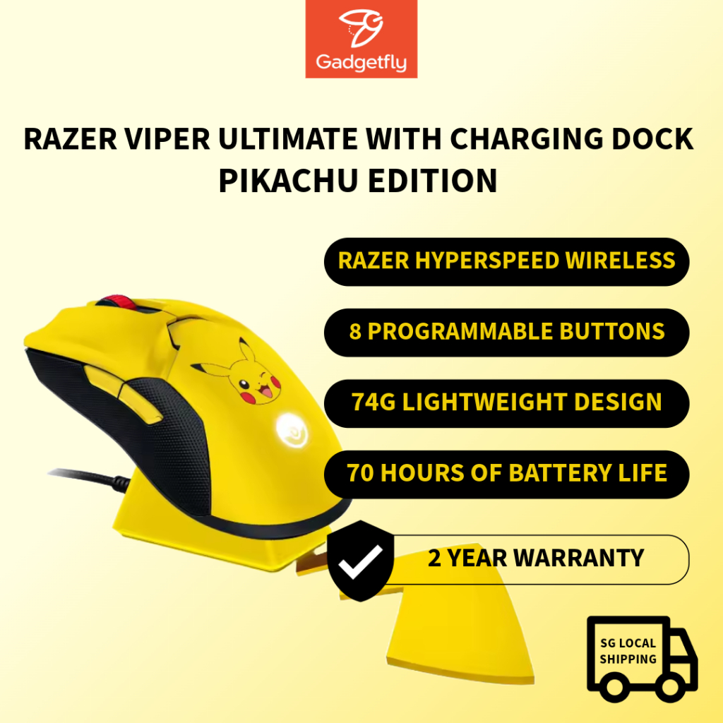 Razer Viper Ultimate with Charging Dock - Pokemon Pikachu Edition - CHS ...