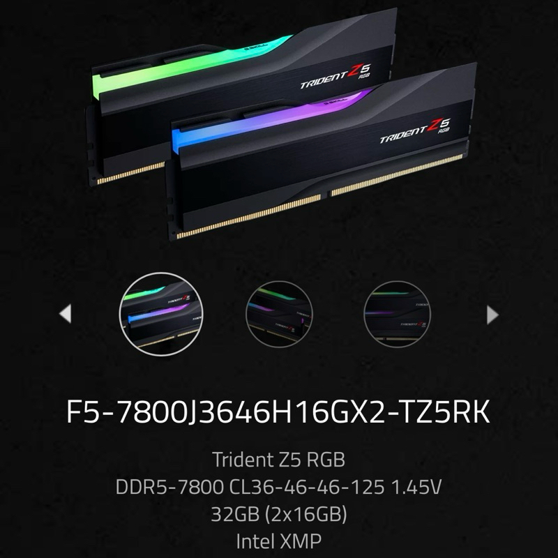 DDR5 RAM 7800mhz 32GB (16x2GB) G Skill Trident Z5 RGB | Shopee Singapore