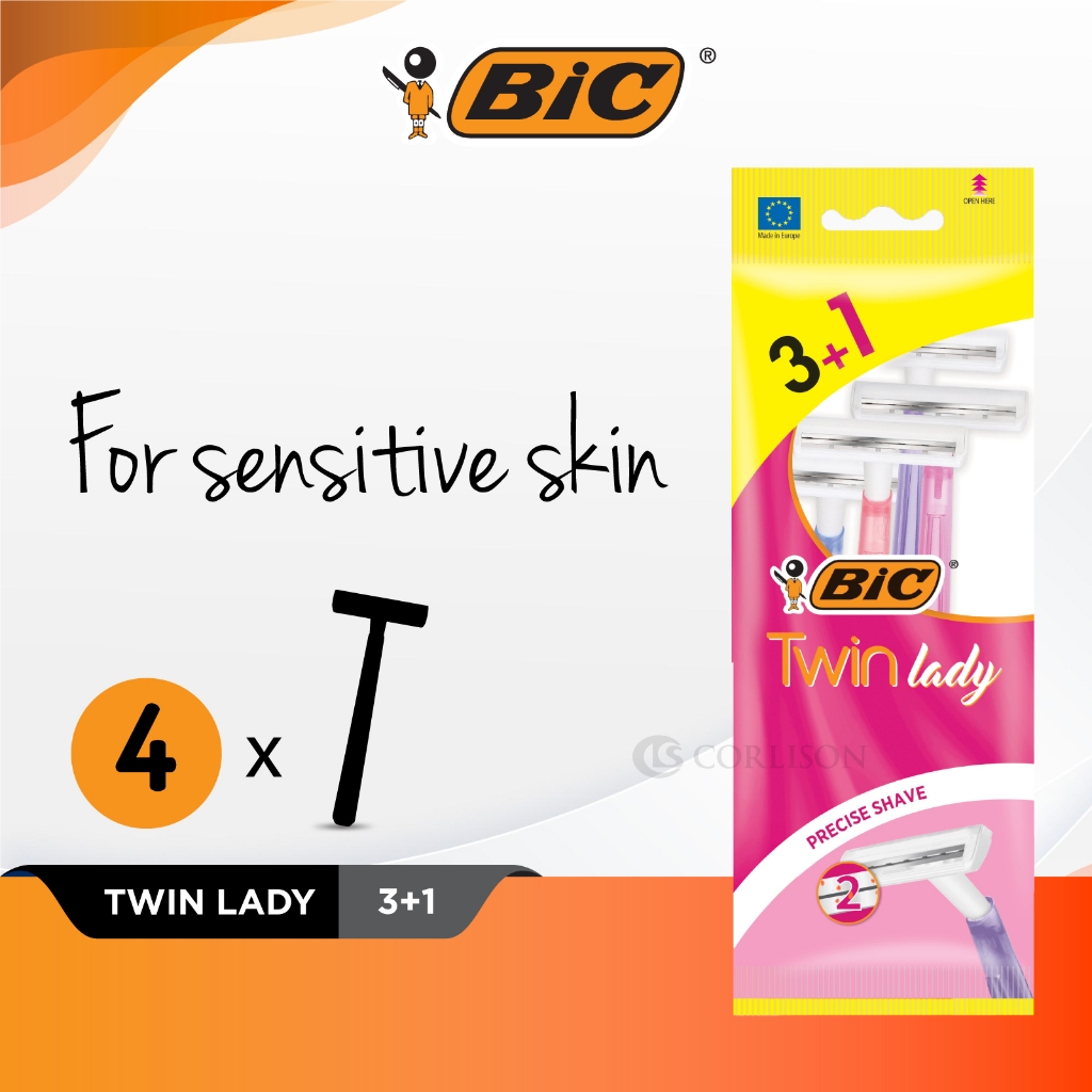 BIC Twin Lady Disposable Female Shaver / Razor - Packs of 4 | Shopee ...