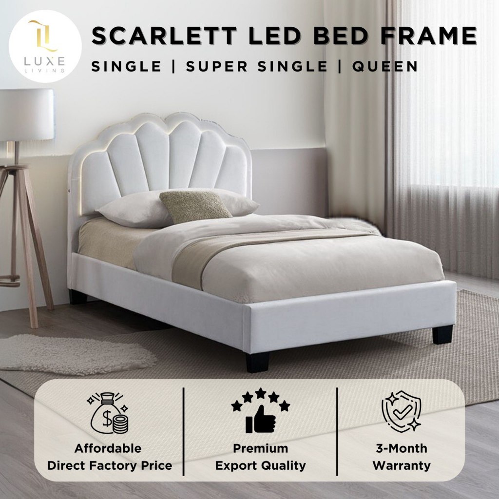 Luxe: Scarlett LED Bed Frame | Single & Super Single | Simple | Modern ...