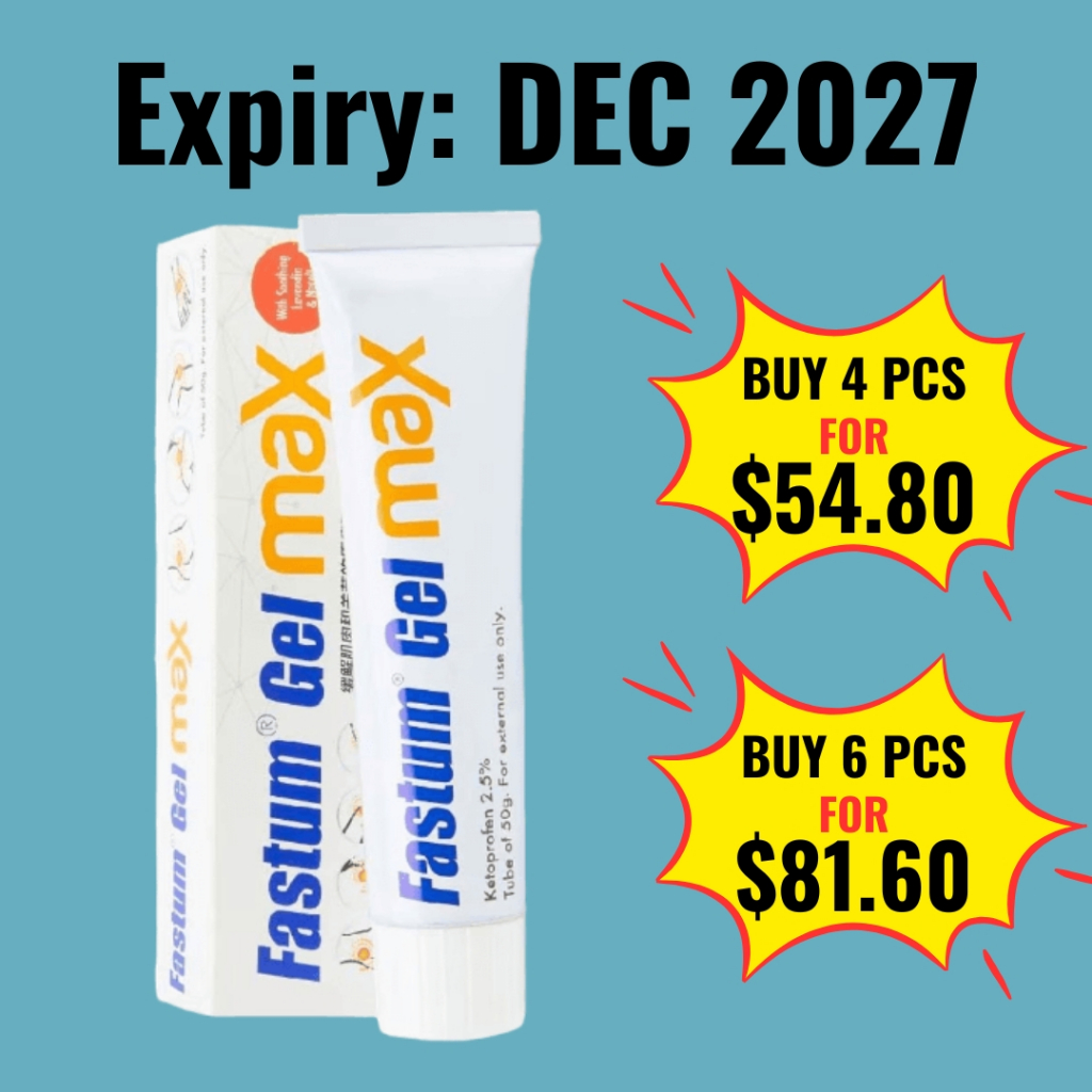 Fastum Gel Max Muscle Joint Pain 50g Rheumatic Tiger Balm Voren Bengay ...