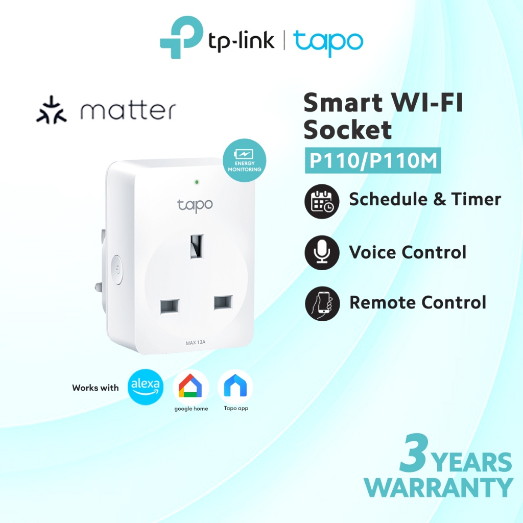 TP-Link Energy Monitoring Smart Wi-Fi Mini Plug Tapo P110(Works with ...