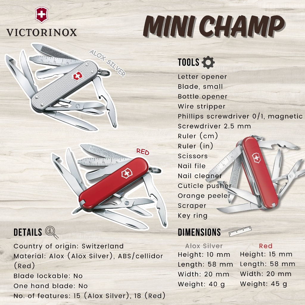 Victorinox MiniChamp | Multi-tool | Shopee Singapore