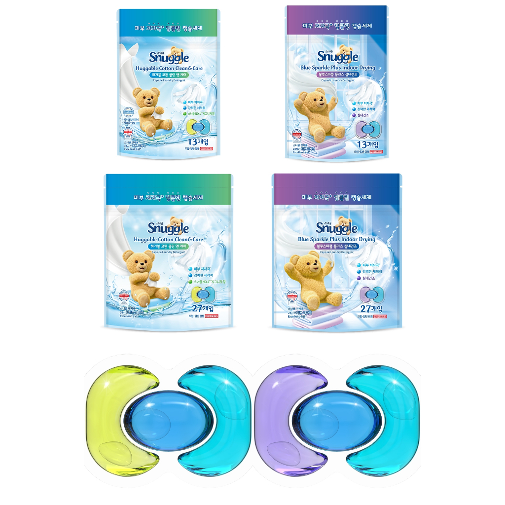[Snuggle] Capsule Laundry Detergent / Huggable Cotton Clean&Care / Blue ...