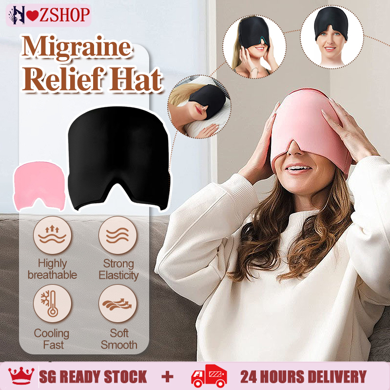 【SG】Migraine Ice Head Wrap Headache Relief Hat Tension Headache Relief ...