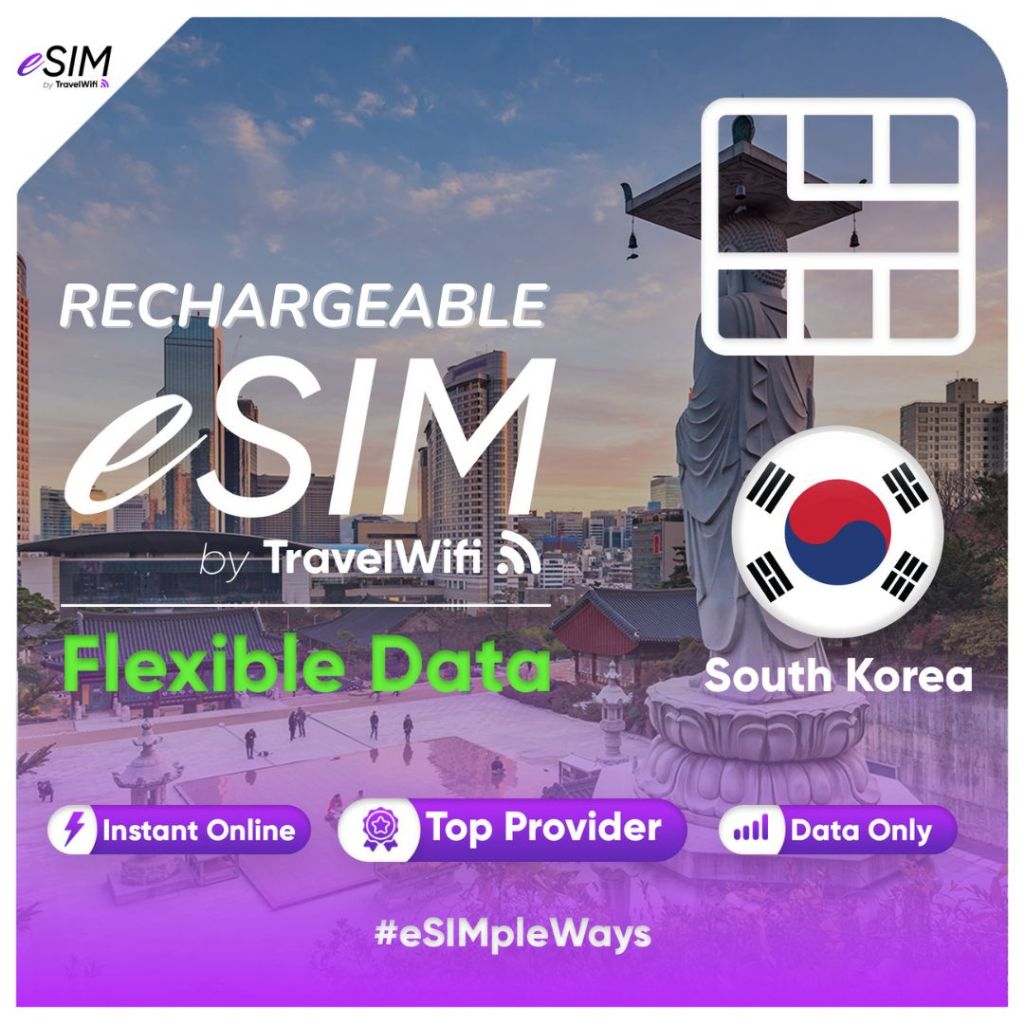TravelWifi - South Korea eSIM Flexible Data | South Korea Travel eSIM Card | eSIM South Korea ...