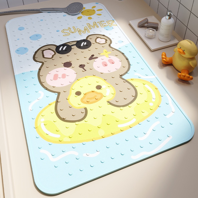 🇸🇬 Local 🇸🇬PVC Cartoon Non-Slip Bathroom Mat Suction Cup Shower Mats ...