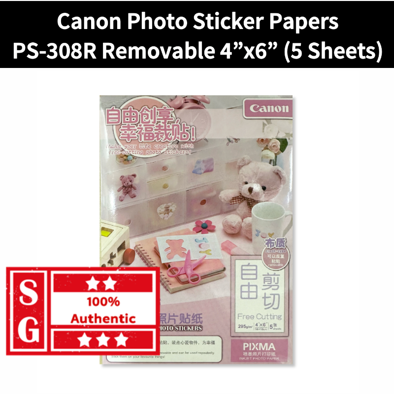Canon PS-308R Removable Photo stickers 4R (5 sheets) Canon Sticker ...