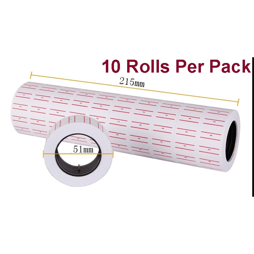 [Value Pack of 10rolls] Price Label Roll for Single Line Price Tagger ...