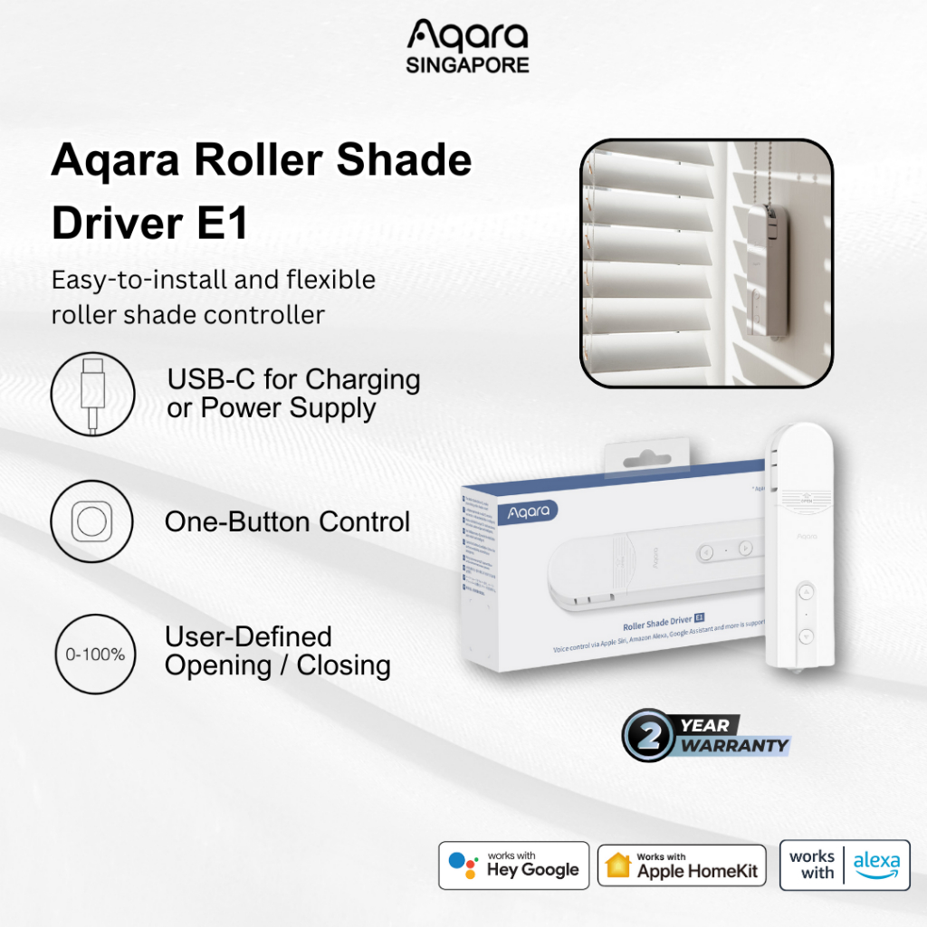 AQARA Roller Shade Driver E1 Smart Blinds Motor Automation Rechargeable ...
