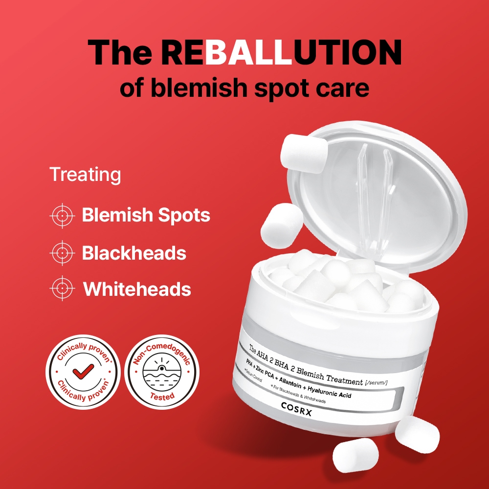 [COSRX] TokTok Acne Cotton Ball, The AHA 2 BHA 2 Blemish Treatment ...