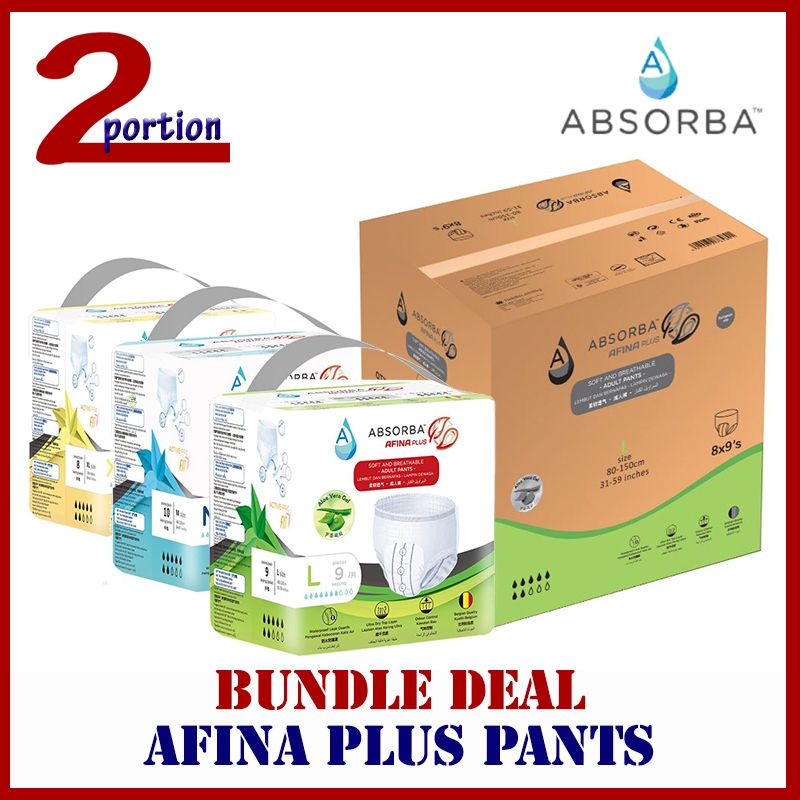 [BUNDLE DEAL] Absorba AFINA PLUS Adult Pull Up Pants Diapers M / L / XL ...