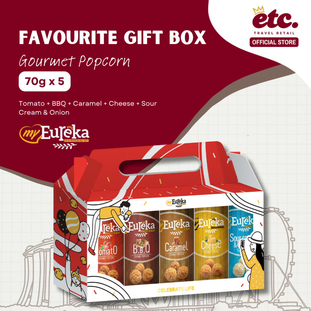 Eureka Popcorn Favourite Gift Box (5 x 70g Can) | Shopee Singapore
