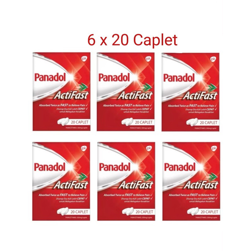 [Bundle of 6] [EXP 02/27] [Free Ship] 6 boxes x 20s PANADOL Actifast ...