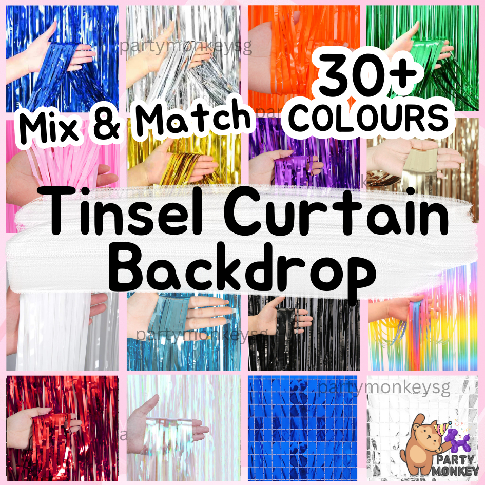[SG Seller] Premium Tinsel Fringe Curtain Backdrop For Birthday Party ...