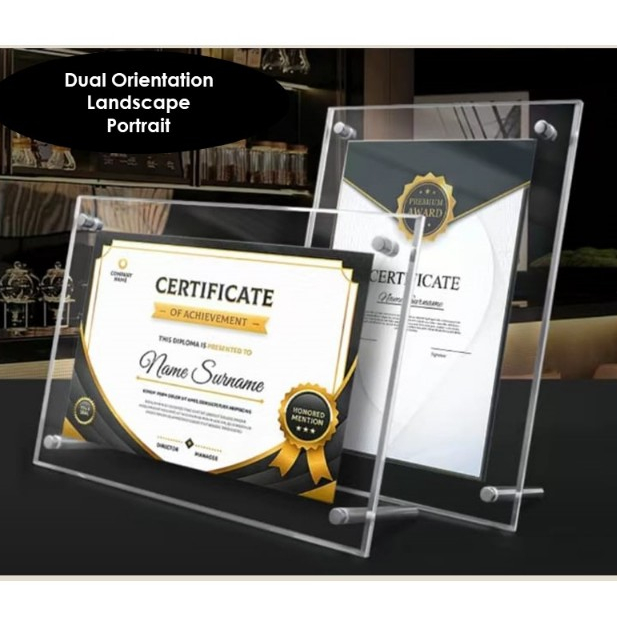 Acrylic Frame Photo Stand Frame with Steel Rod | A6 A5 8R 5R | A4 ...