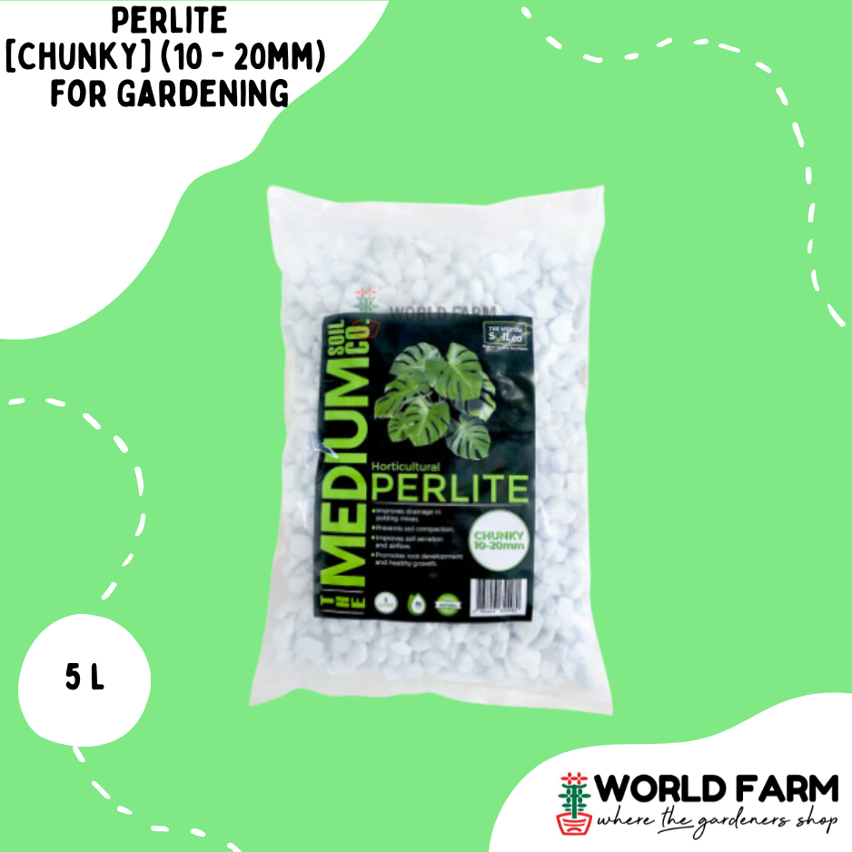 Perlite [Chunky] (10 - 20mm) for Gardening, By The Medium Soil Co, 5L ...