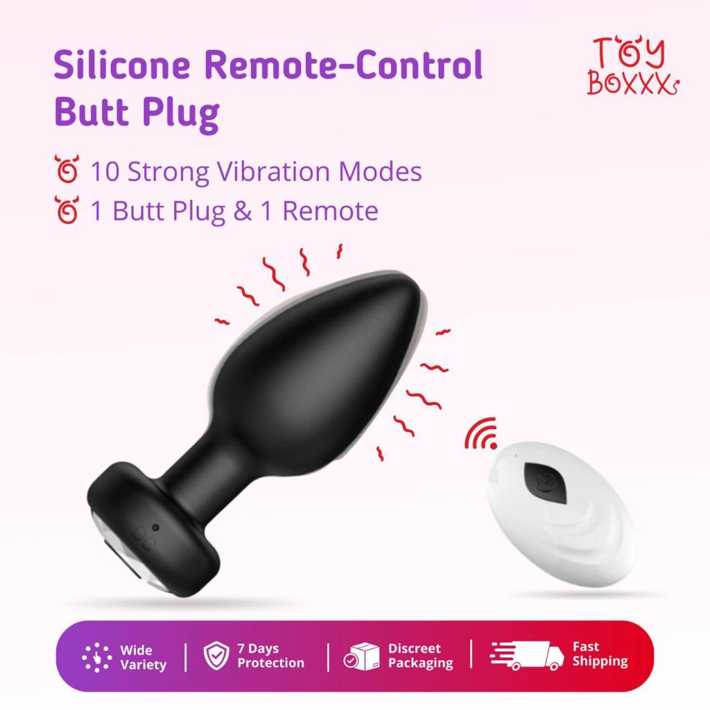 Silicone Remote-Control Butt Plug - 10 Strong Vibration Modes & Low ...