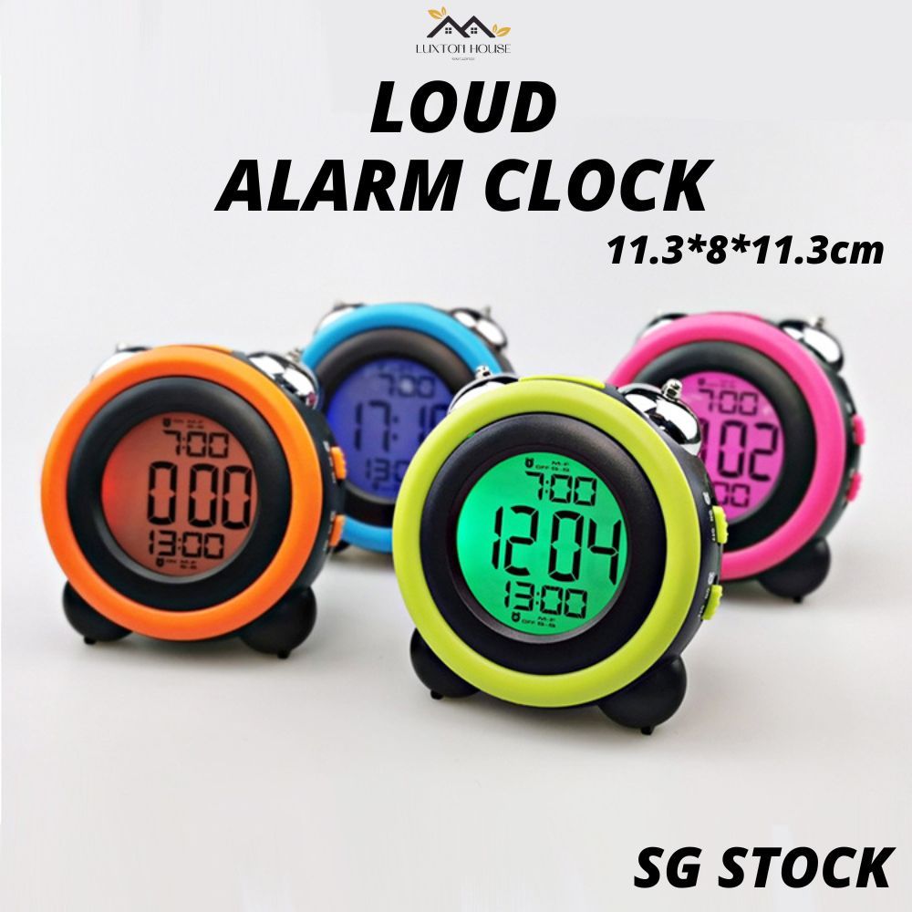 {SG} Loud Alarm Clock for Heavy Sleepers Digital Clock With Light Bell ...