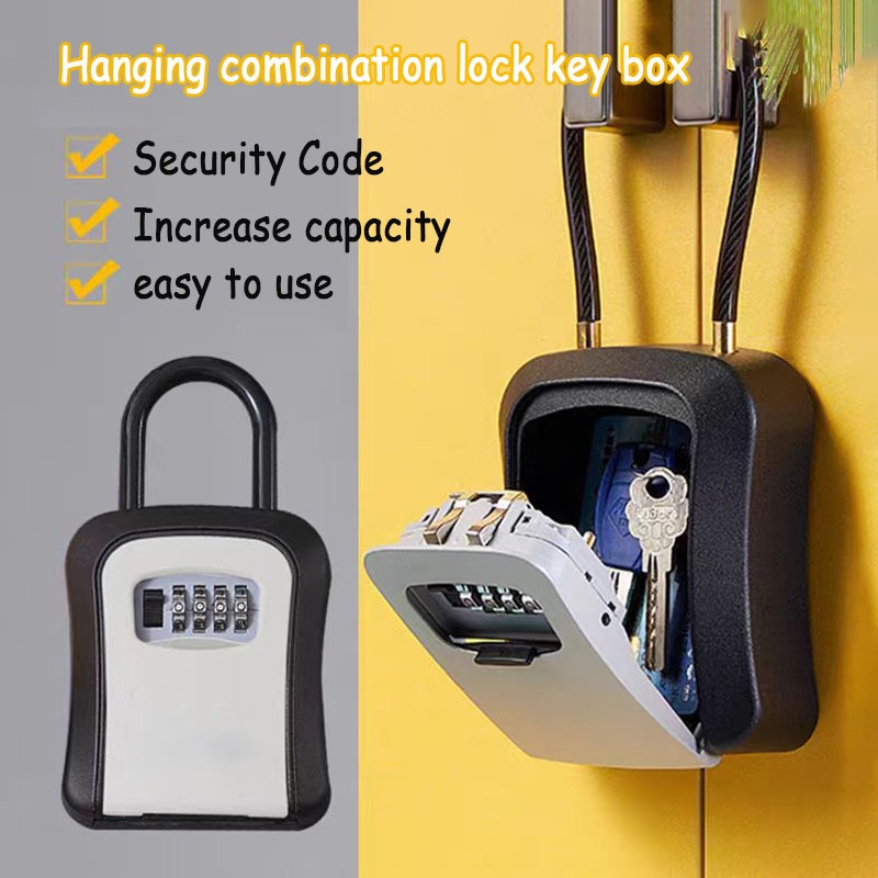 Free Installation Key Lock Box 100% Metal Hanging Combination Lock Box ...