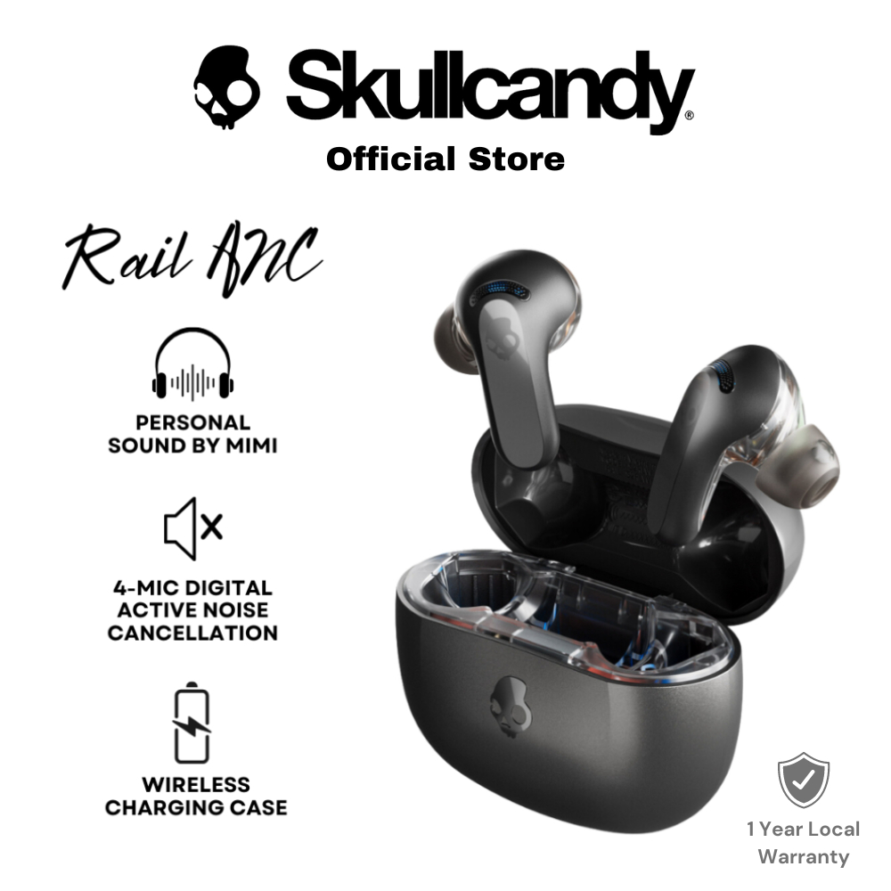 Skullcandy Rail ANC Sweat & Water Resistant True Wireless In-Ear ...