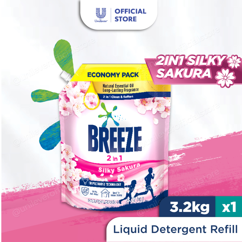 Breeze 2 in 1 Silky Sakura Detergent Refill 3.2kg | Shopee Singapore