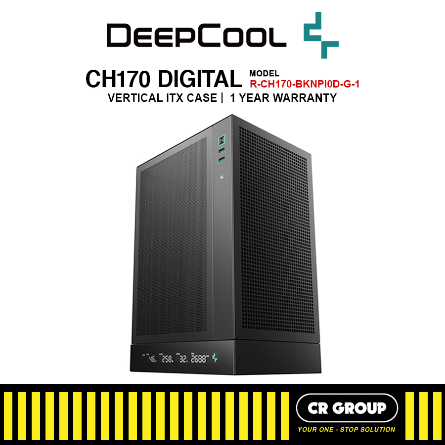 Deepcool CH170 Mesh Digital (Vertical ITX) - Black/White Case (1Yr ...
